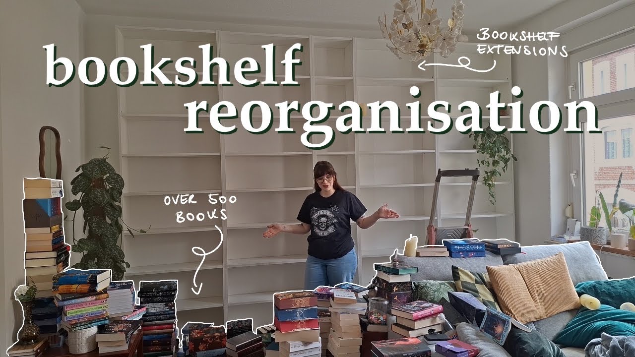 reorganize my home library with me! 📚✨| BOOKSHELF MAKEOVER