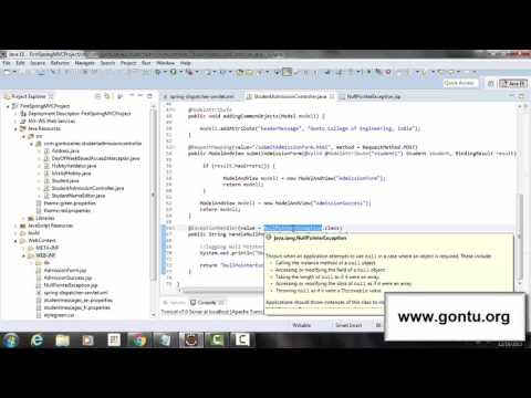 Spring MVC Tutorials 28 - Exception Handling 01 Video Lecture - MVC ...