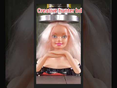 Crushing Barbie Doll with Hydraulic Press – Shocking Result #barbie #doll #diy #shorts #satisfying