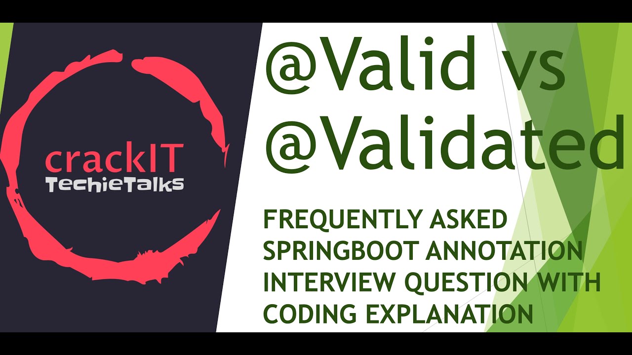 Difference between @Valid and @Validated | @Valid vs @Validated | FAQ Spring boot interview question