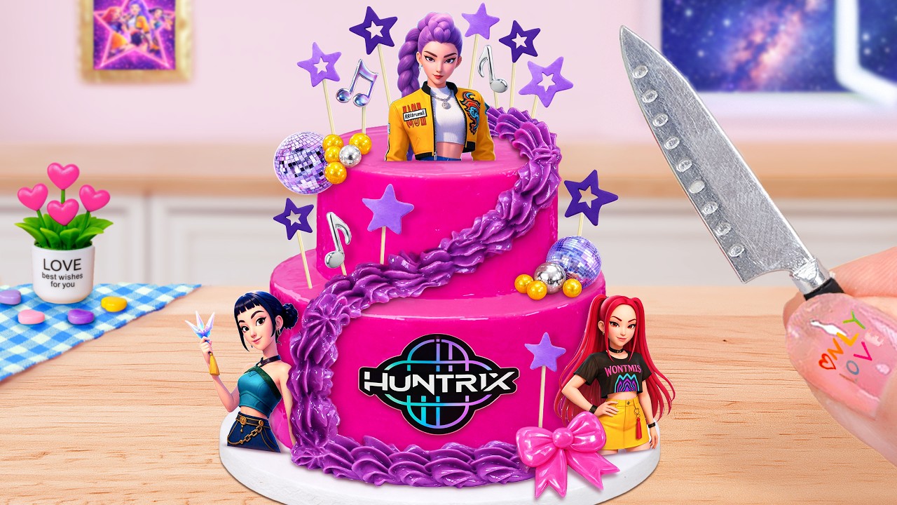 Kpop Demon Hunters Cake Design💜Stunning Miniature Princess Buttercream Cake💗Mini Cakes