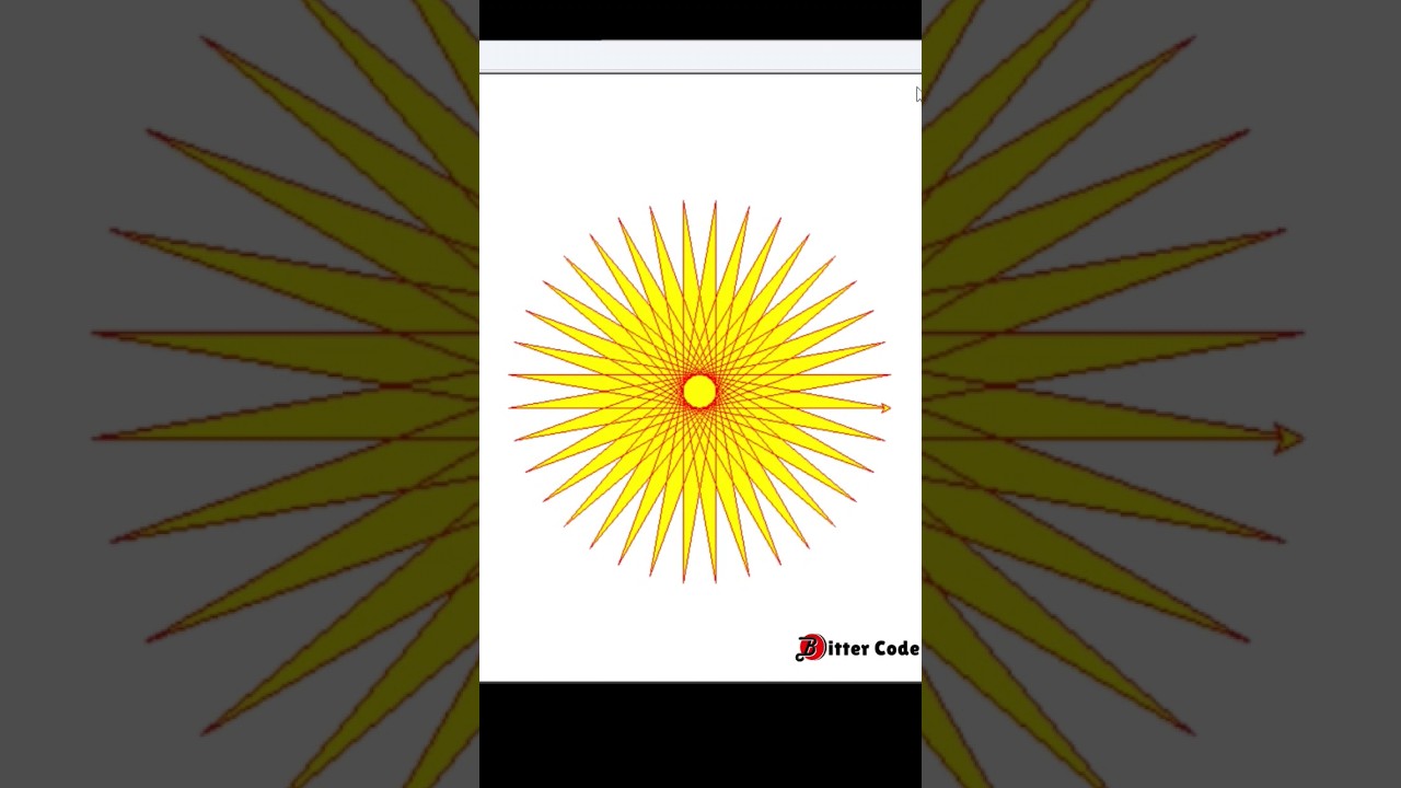 Draw Beautiful Star Using Python Turtle | Coding WhatsApp Status #viral  #python  #shorts #coding