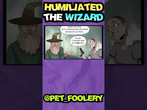 She grabbed a weapon from another dimension and humiliated the wizard #comics #shorts #funny