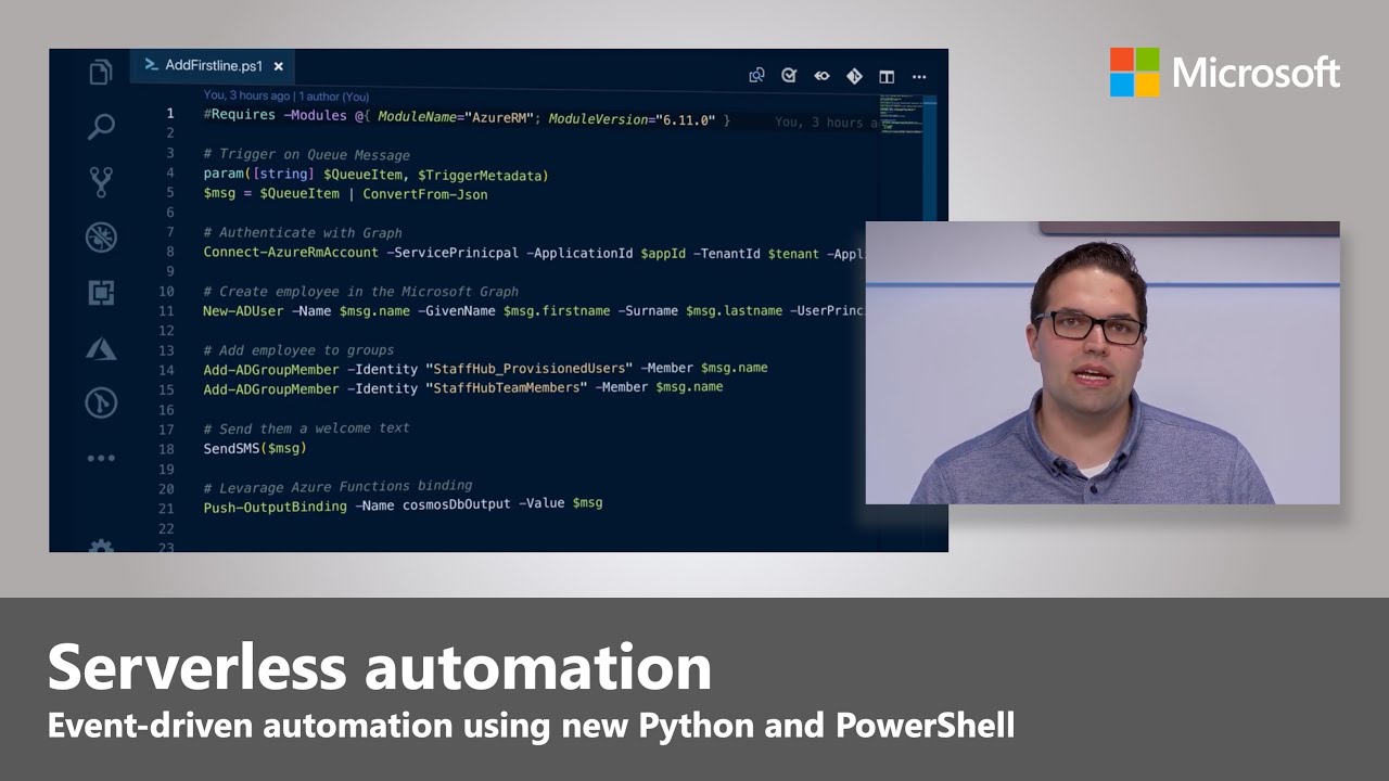 Serverless automation with Python and PowerShell