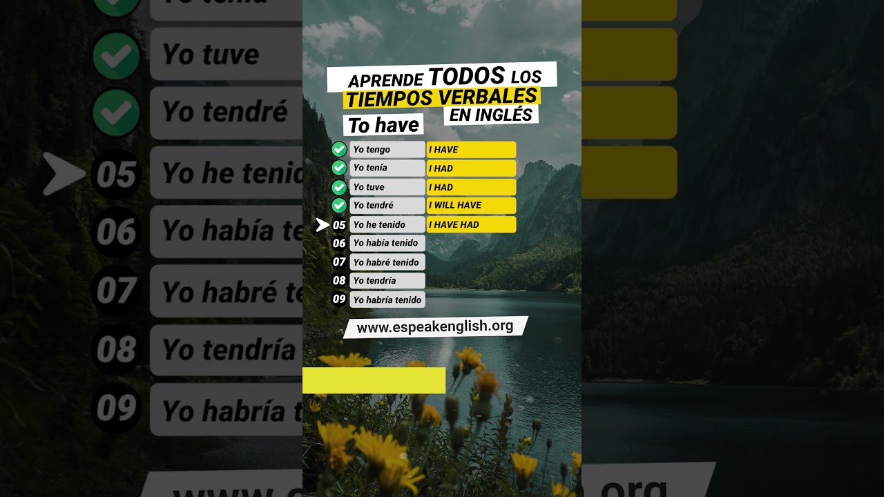 🚀 LEARN ALL THE VERB TENSES IN ENGLISH 🧠👉 Verb TO HAVE