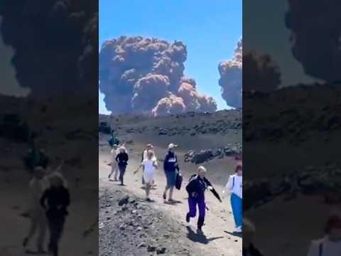 Tourists Flee Mount Etna as Volcano Erupts