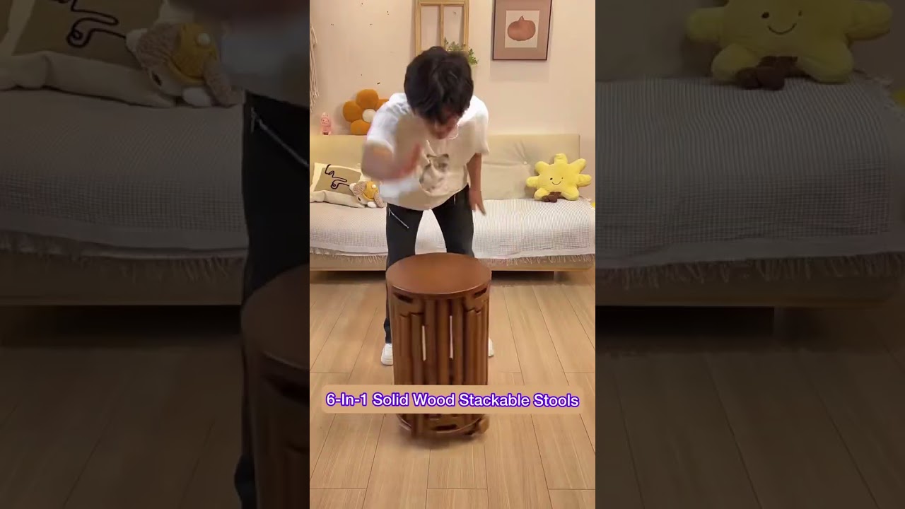 6 In 1 Solid Wood Stackable Stools