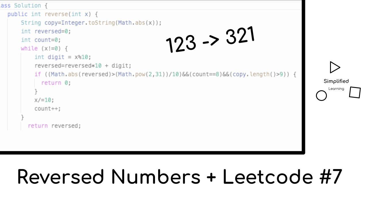 Reversing an Integer in Java - Leetcode #7 Reverse Integer Problem