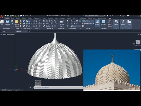 AutoCAD 3D Modeling training for beginners Mosque Dome 3D Modeling practice - QasimCAD