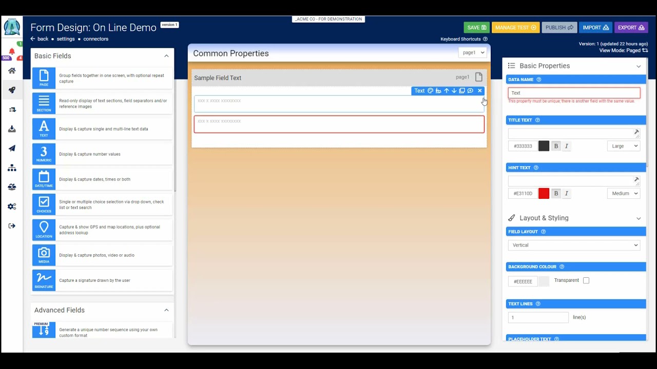 Module 1A - Basic Fields - Common Properties