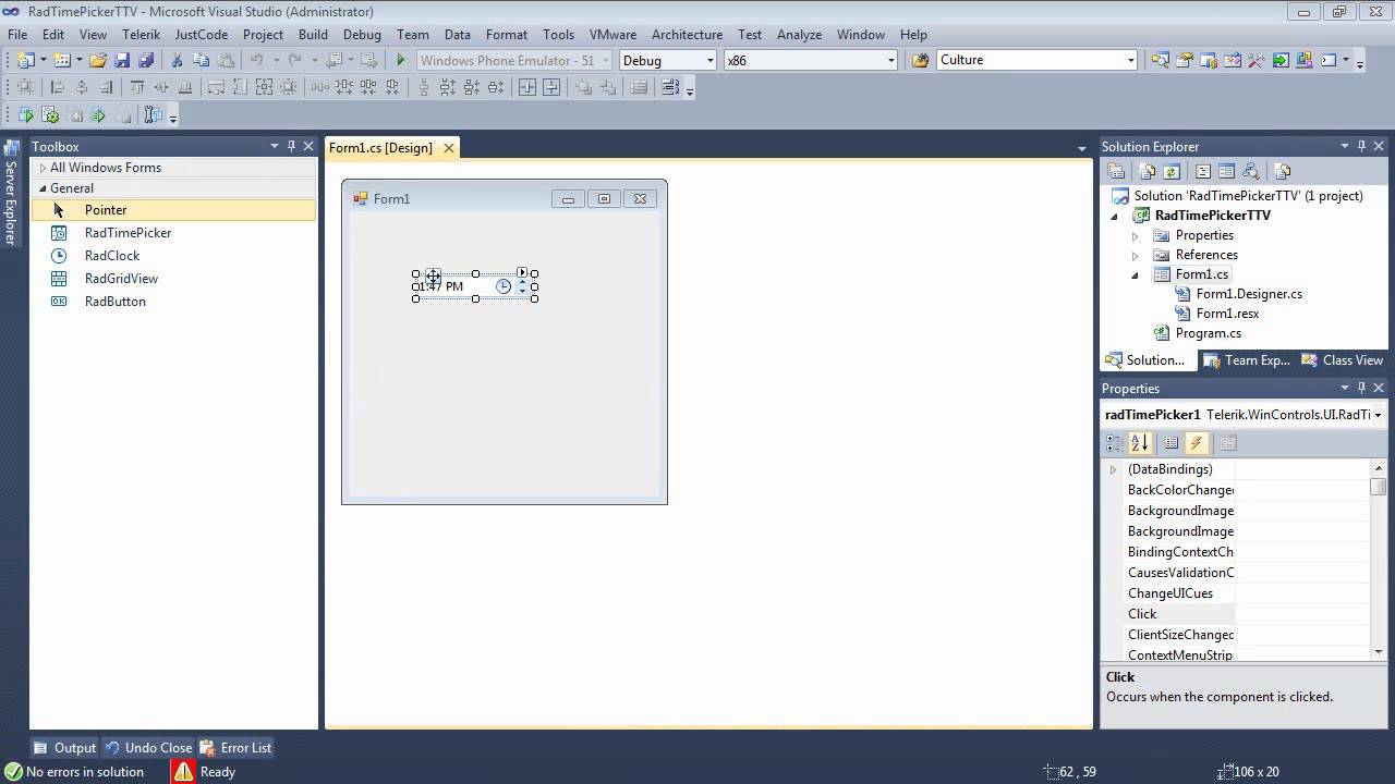 Getting Started with RadTimePicker for WinForms