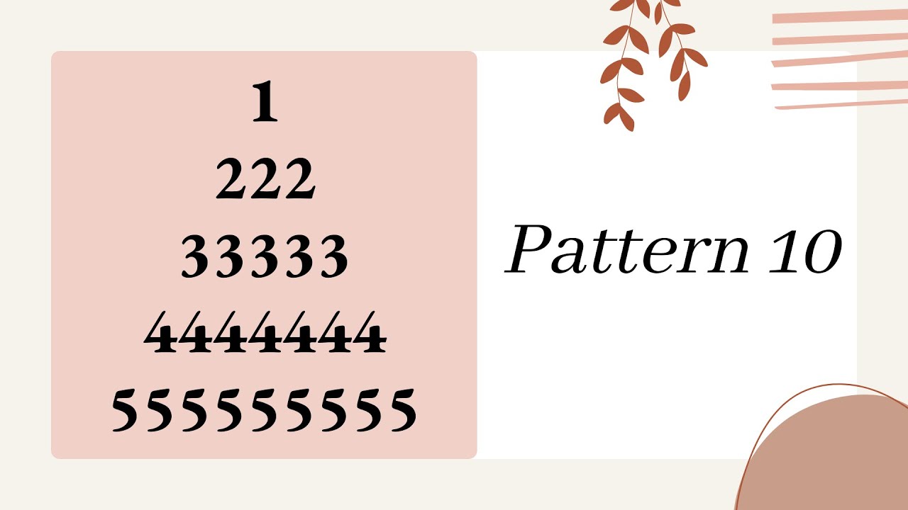 10 Pattern10 half diamond star pattern with numbers using python.