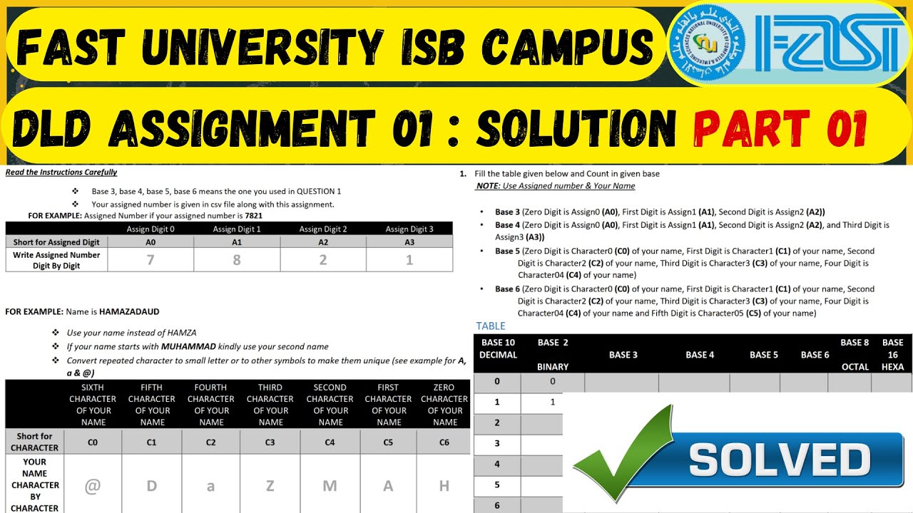 Digital Logic Design | DLD Assignment 01 : : Solution Part 01 | Number System Conversion