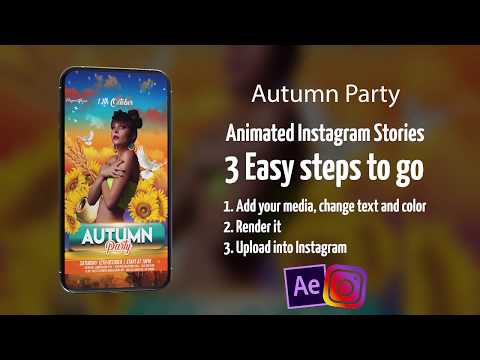 Autumn Party After Effects Template Instagram Stories preview