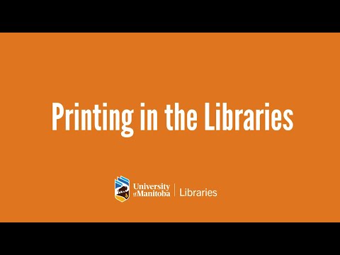 Printing in the Libraries