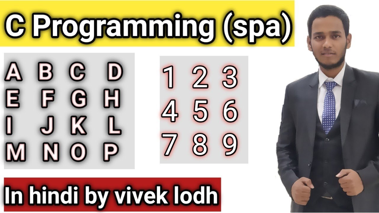 2.8 square pattern in c programming using nested for loop in hindi spa