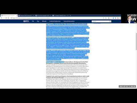 Eligibility under the IRS Streamlined Filing Compliance Procedure (SFCP)