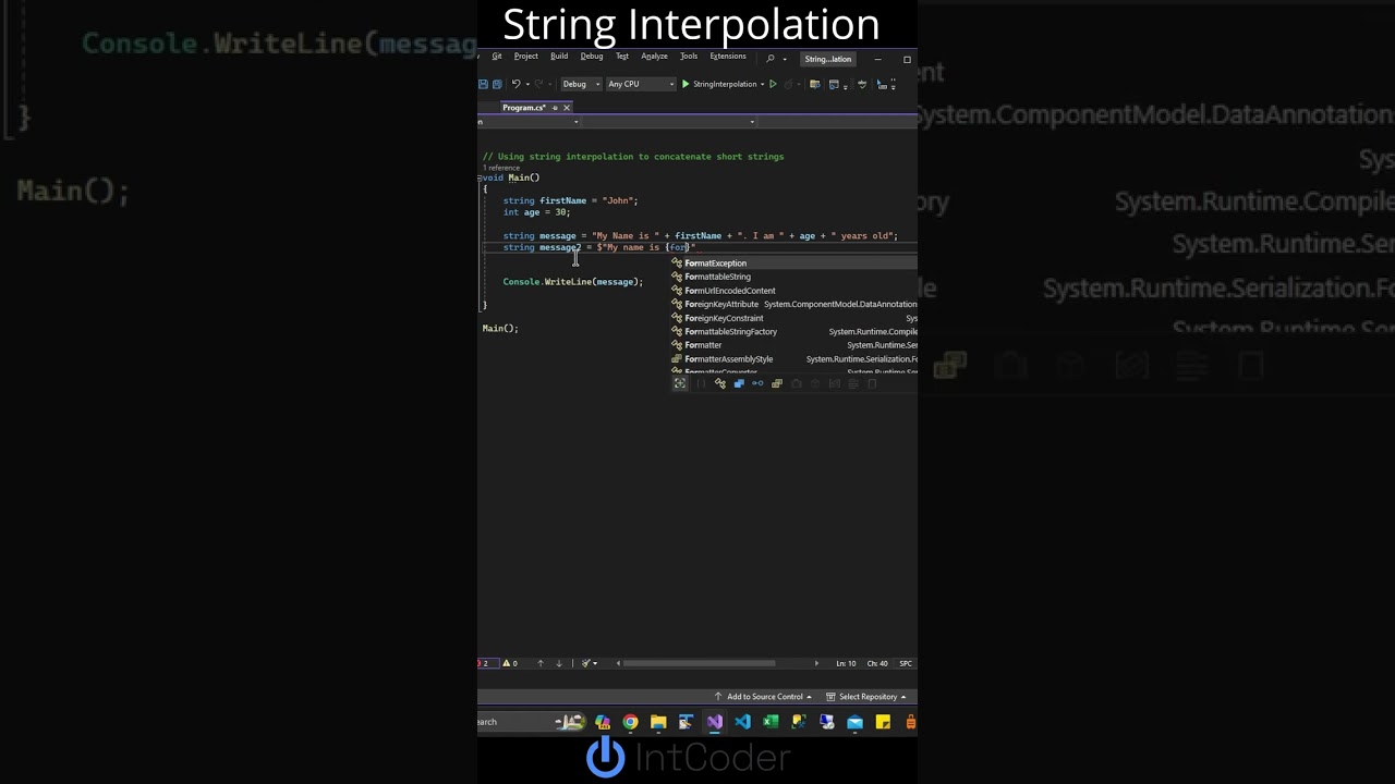C# String Interpolation Tutorial