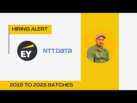 EY, NTT DATA Off Campus Hiring Work From Home 2025 | 2024 | 2023 | 2022-2019 || @Vikasteach