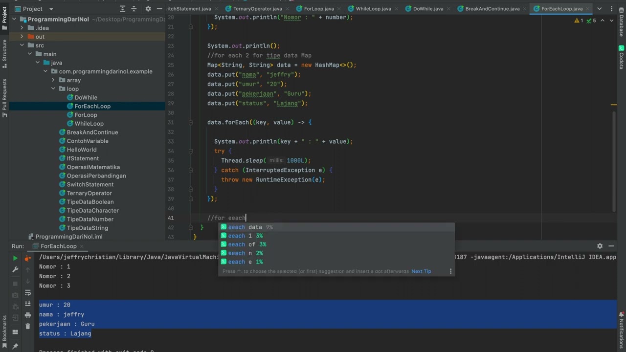JAVA - ForEach Loop (List, Map, Array)