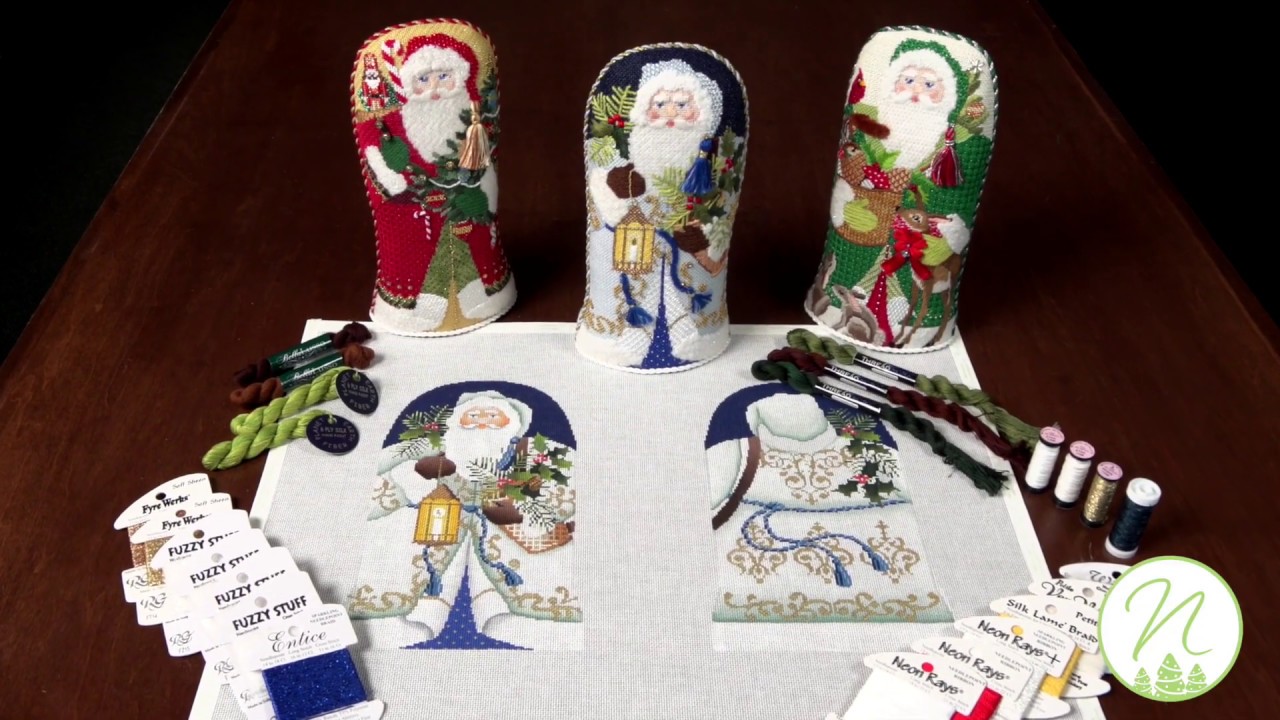 Double Sided Santas | Needlepoint.Com