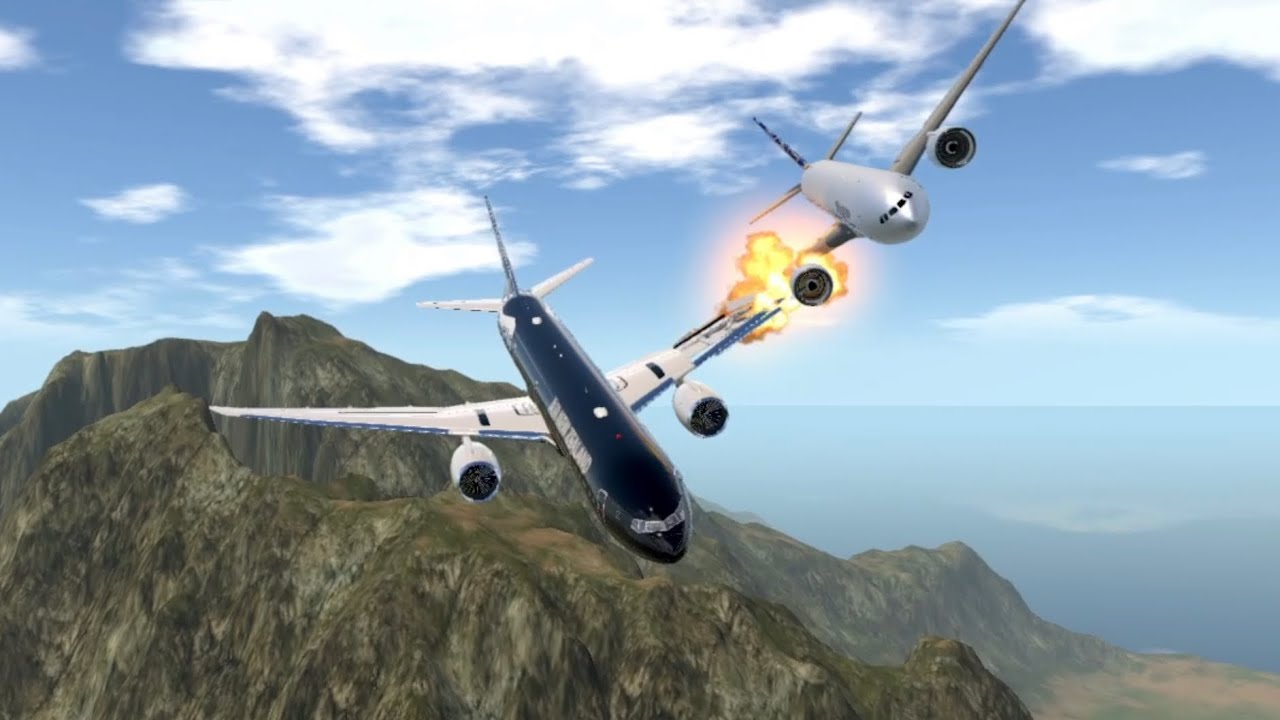 Plane Mid-air Crashes with Realistic TCAS and GPWS Callouts | SimplePlanes