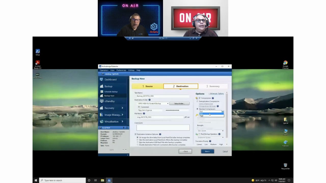 Actiphy's ActiveImage Protector Backup Options