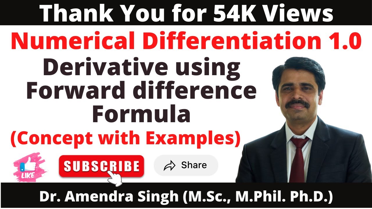 Numerical Differentiation || Derivative using Newton's Forward Formula