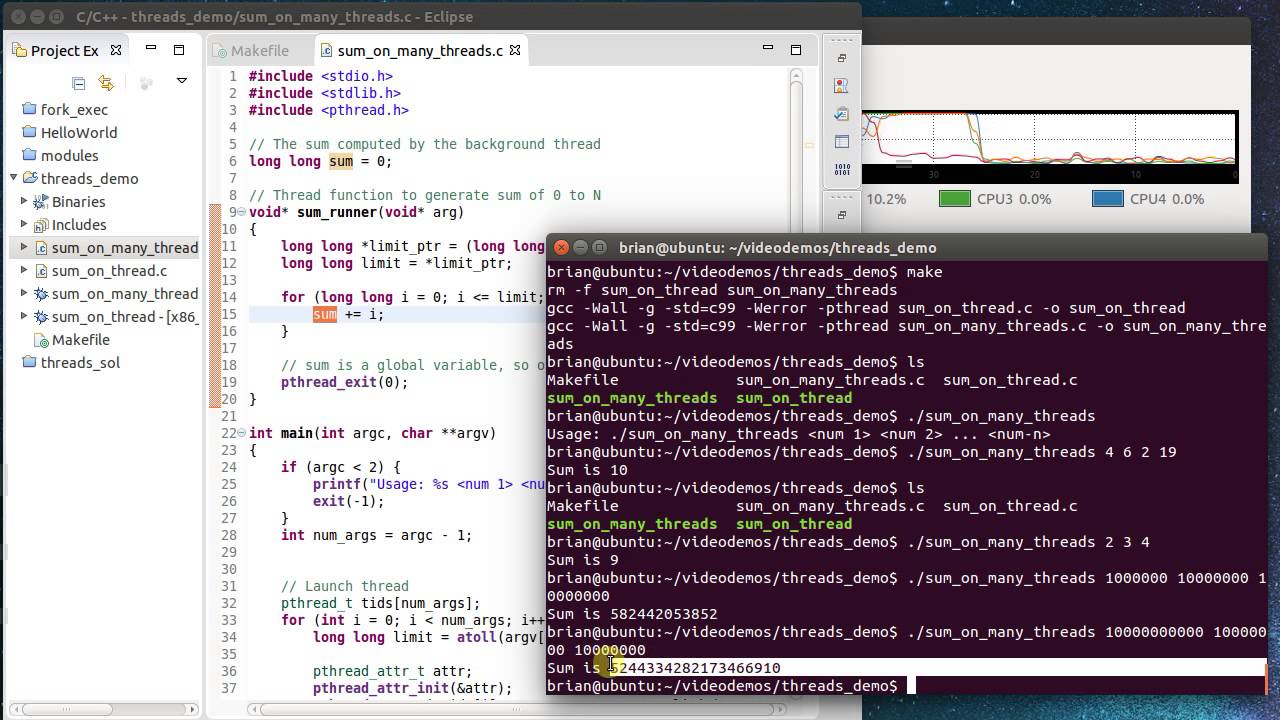 pthreads #2: Creating multiple threads