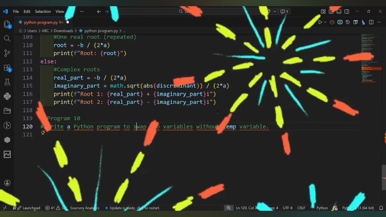 🐍 Python Program #10 | Swap Two Variables Without Temp Variable 💻 | Interview Question