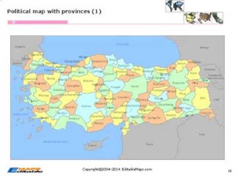 Turkey Editable Map