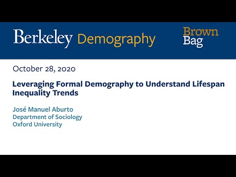 José Manuel Aburto: "Leveraging Formal Demography to Understand Lifespan Inequality Trends"