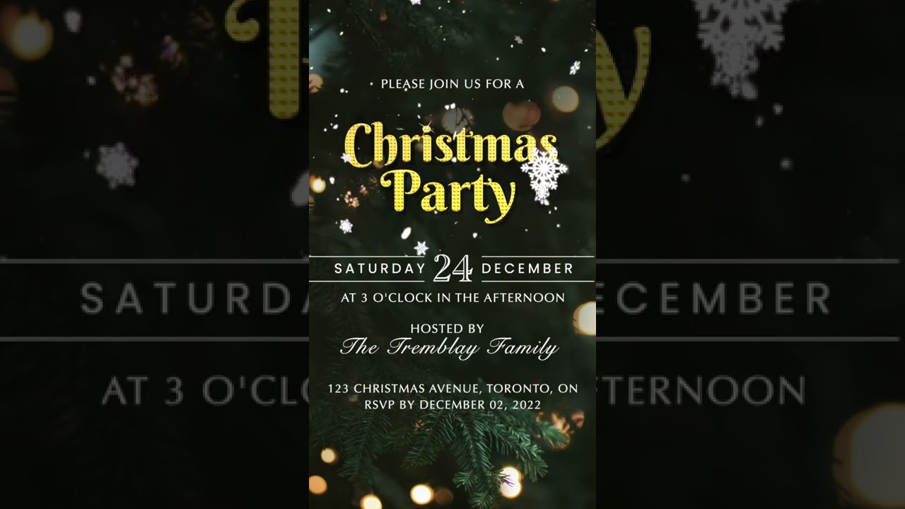 EaziInvites I Christmas Holiday Party Video Invitation Sample