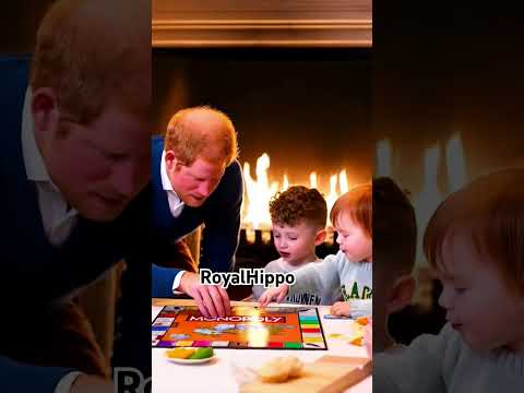 Prince Harry snd kids play board games #boardgame #monopoly #happy #family #father #games #play