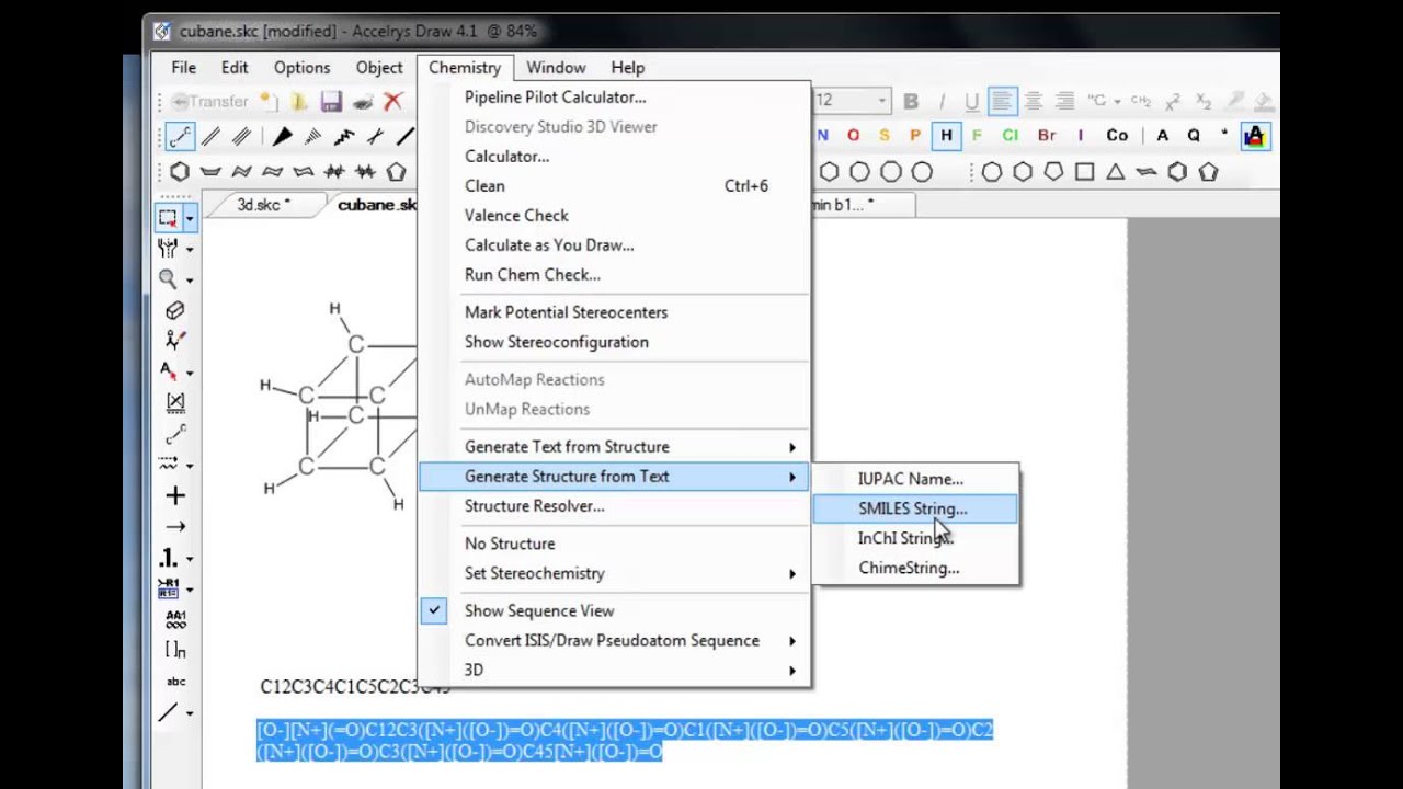 Accelrys Draw tools 2