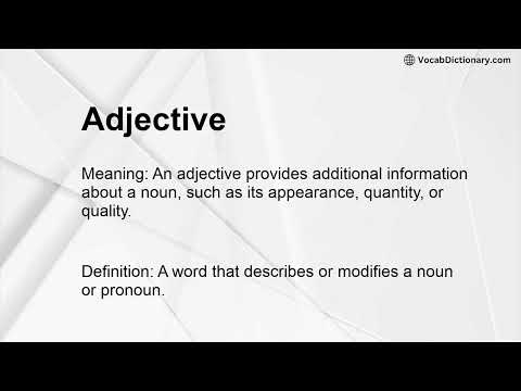 Adjective Meaning