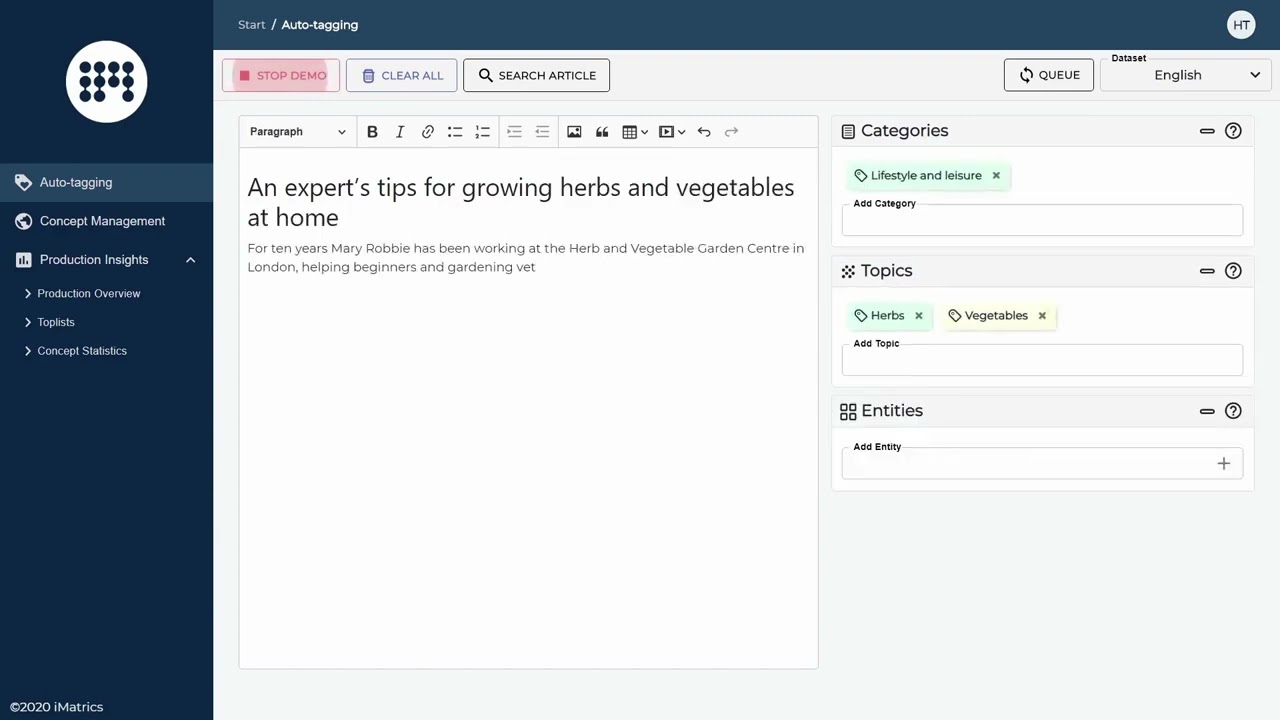 AI auto-tagging tool for writers