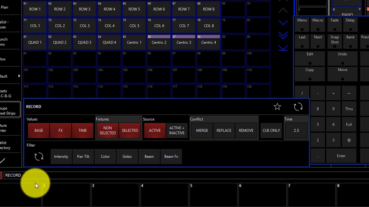 6.1 Creating Cuelists