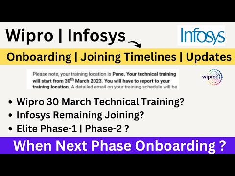 Wipro 30 March Onboarding | Infosys Remaining Joining | Elite P-1 P-2 Joining | Exact Info | Updates