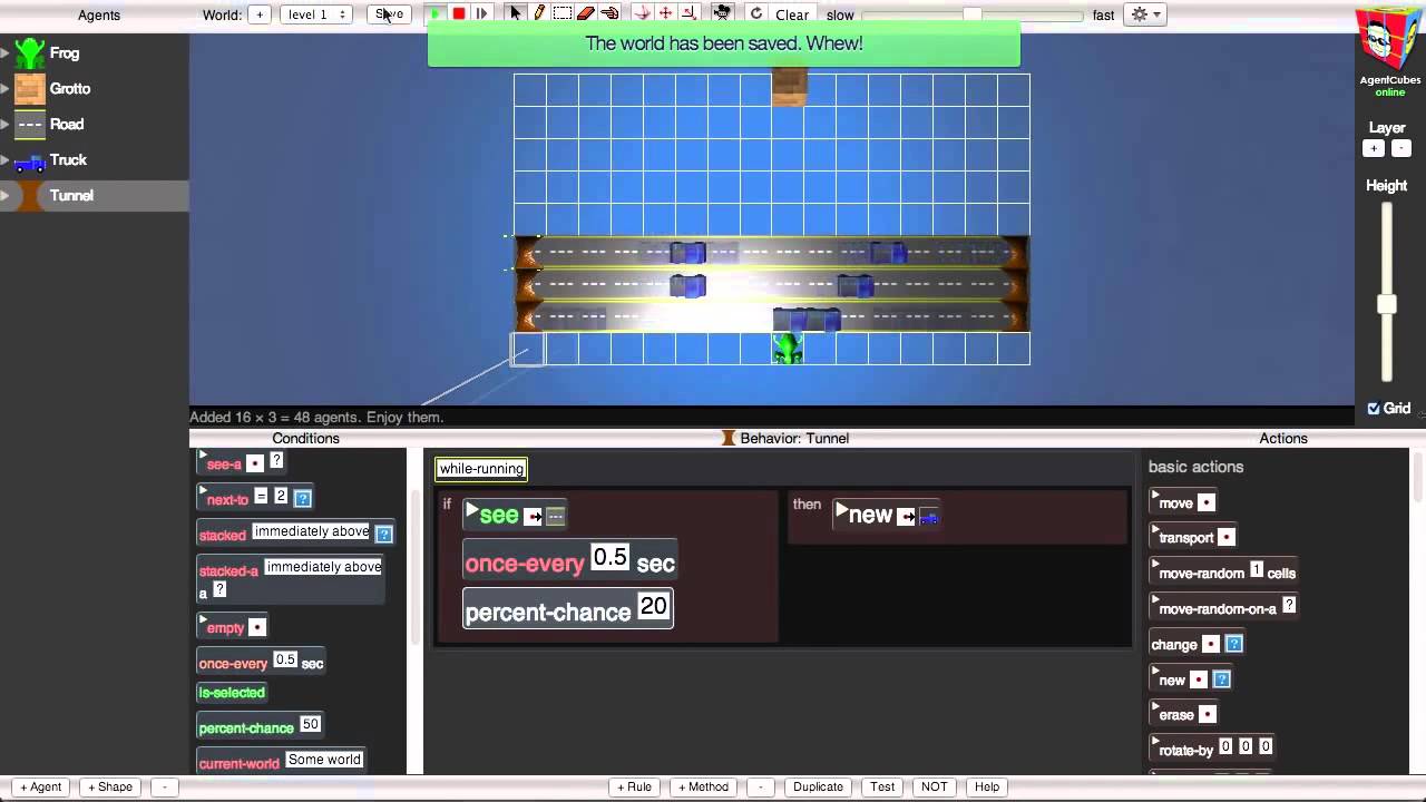 Hour of Code: Entwerfe und baue ein 3D Spiel mit AgentCubes online