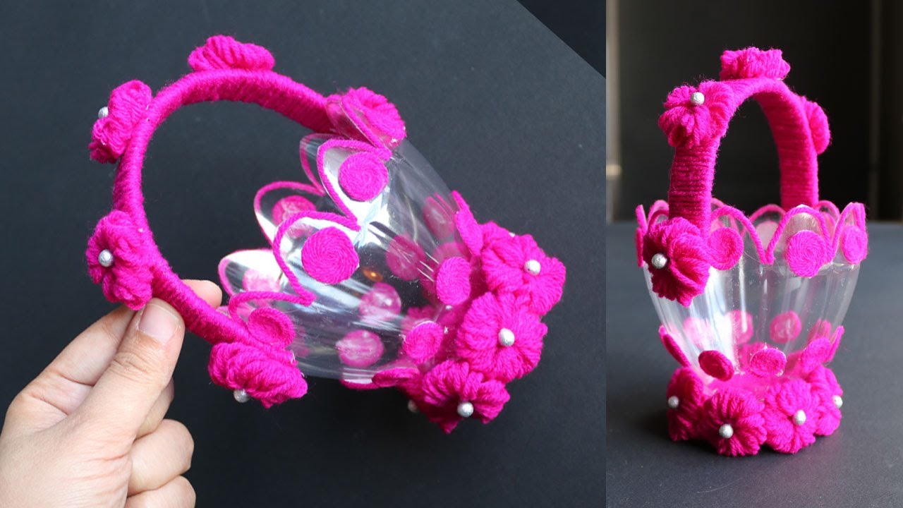 Plastic Bottle Craft Idea - Plastic Bottle Basket Craft - Home Decor Ideas