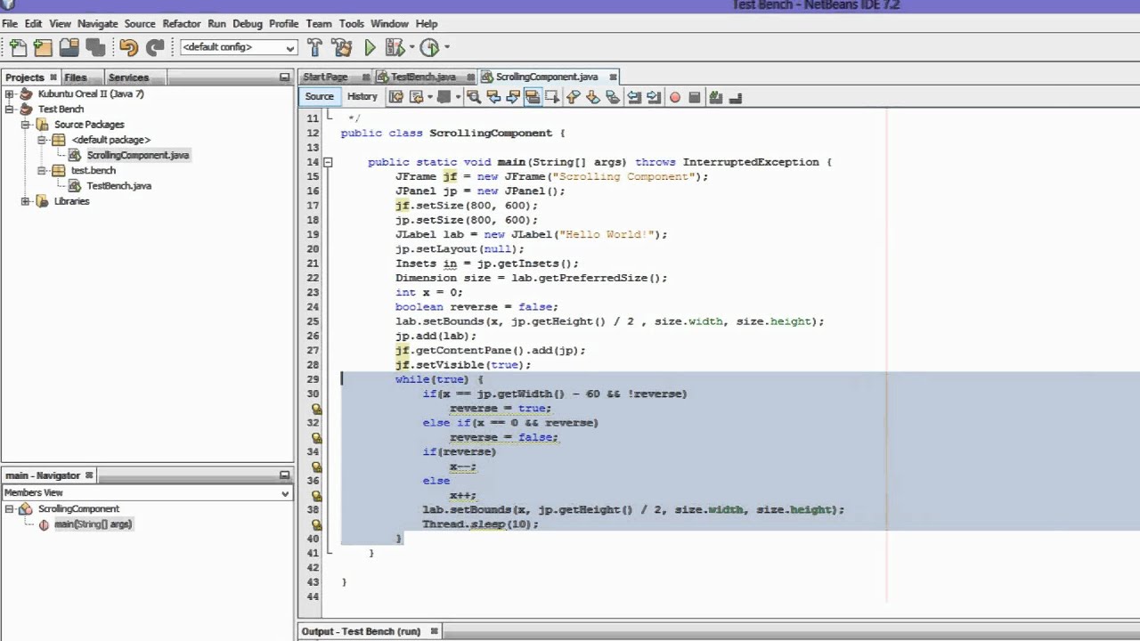 Java Tutorial - Scrolling Text Animation Using JLabel (Not Recommended)