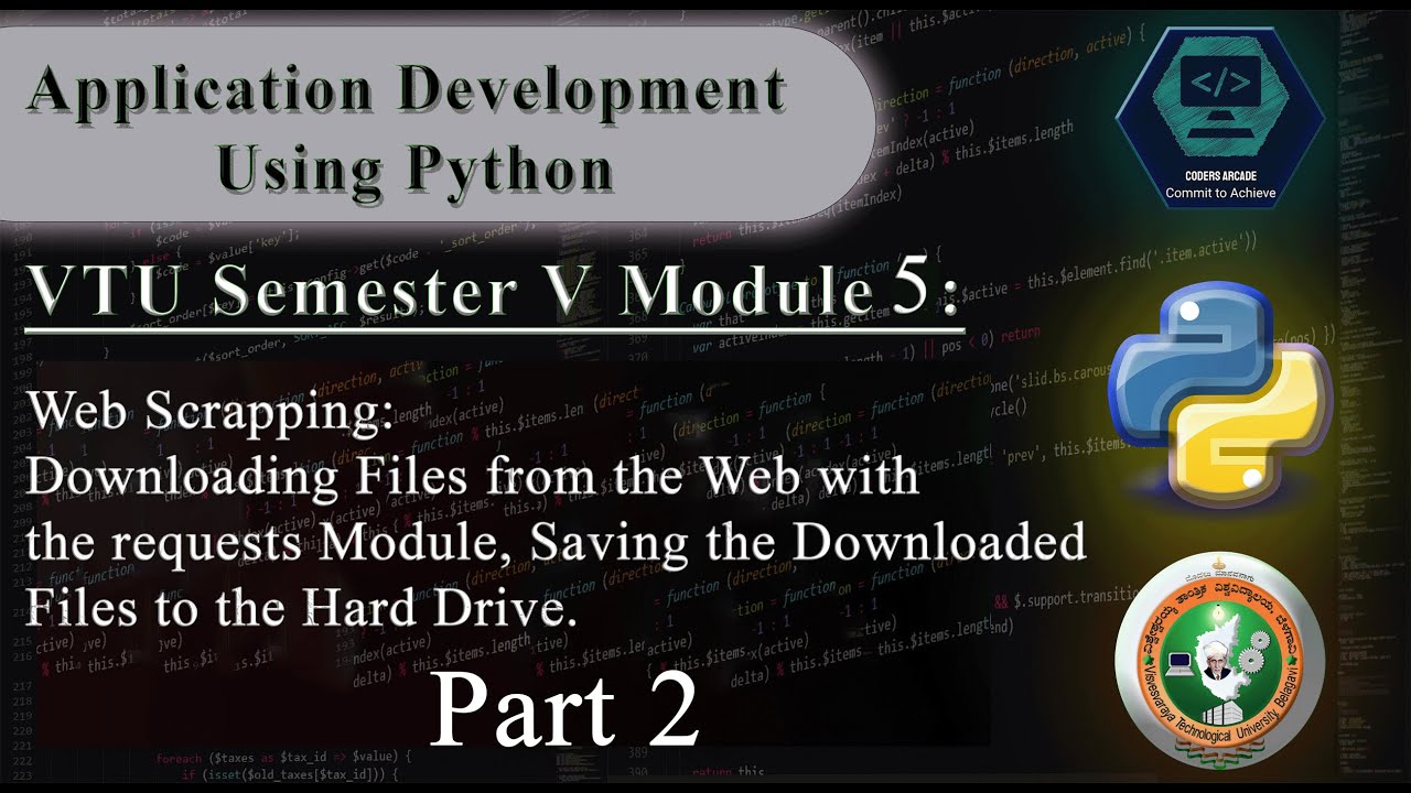 Application Development Using Python (VTU 5th SEM) Module 5 (18CS55) - Part 2