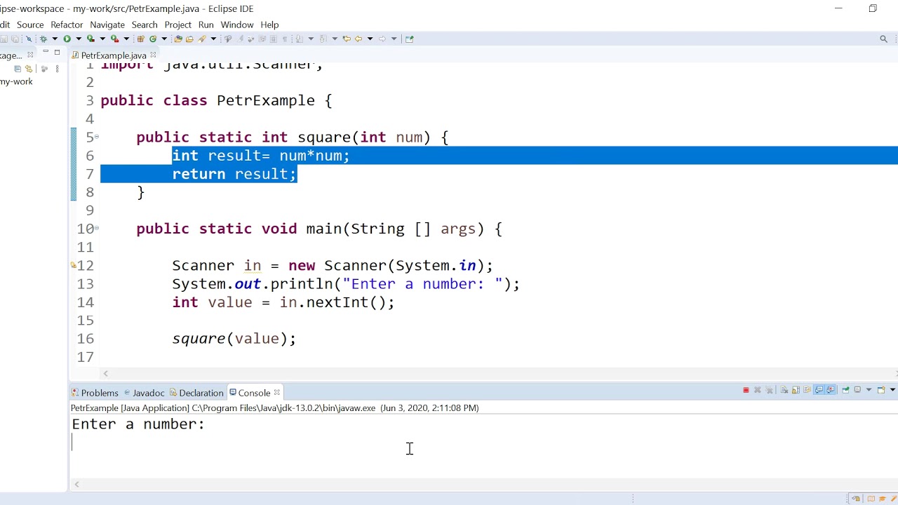 Value Returning Functions in Java