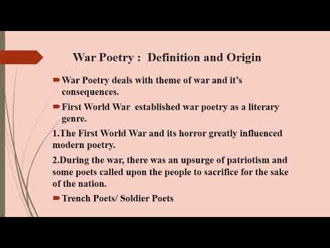 Literary Terms (7): War Poetry