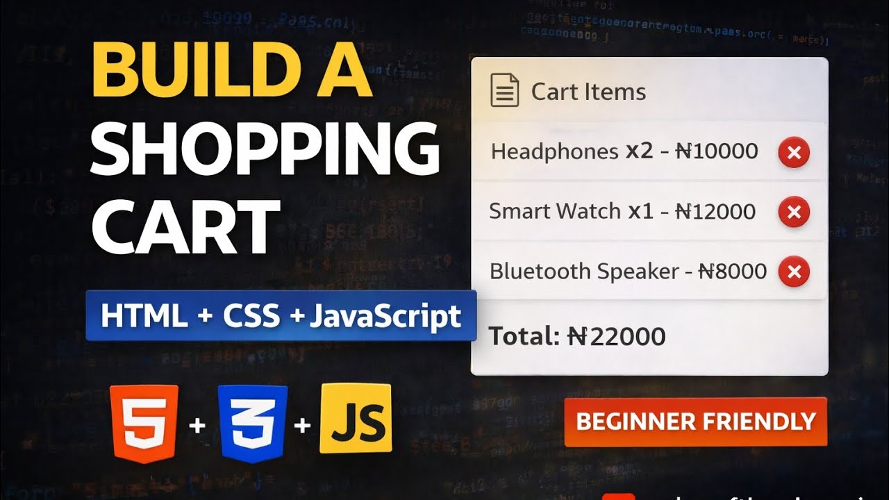 Build a Shopping Cart with HTML, CSS & JavaScript (Beginner Friendly) - Part 2 