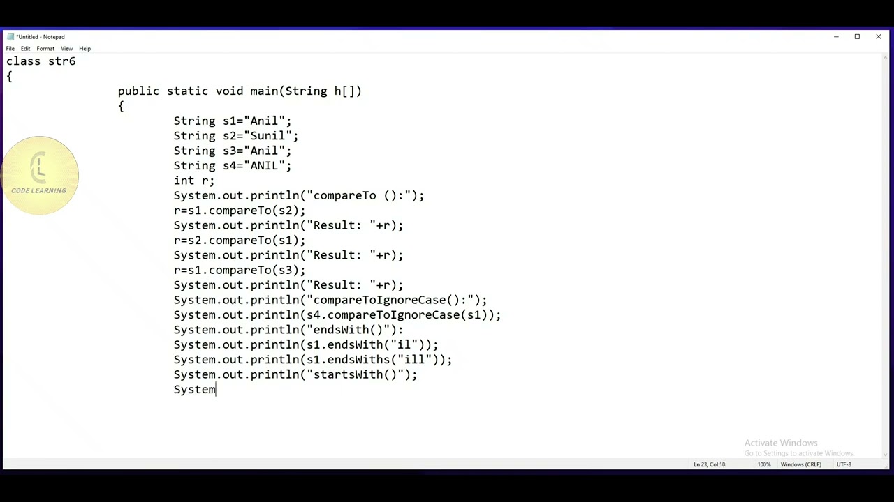 Java | String functions #4 | CodeLearning