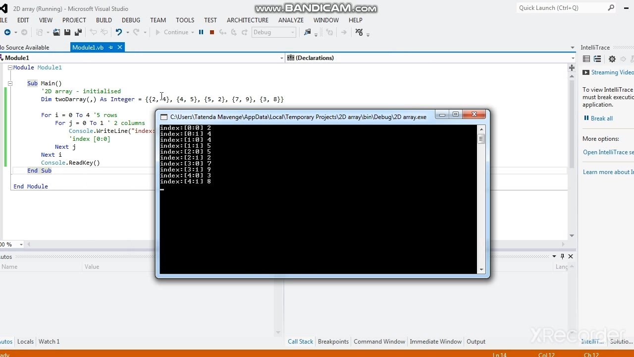 2 Dimensional Arrays in Vb.Net | Maven Academy