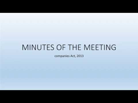 MINUTES OF THE MEETINGS | COMPANY LAW LECTURE NOTES | CS EXECUTIVE, CS PROFESSIONAL - CA FINAL VIDEO