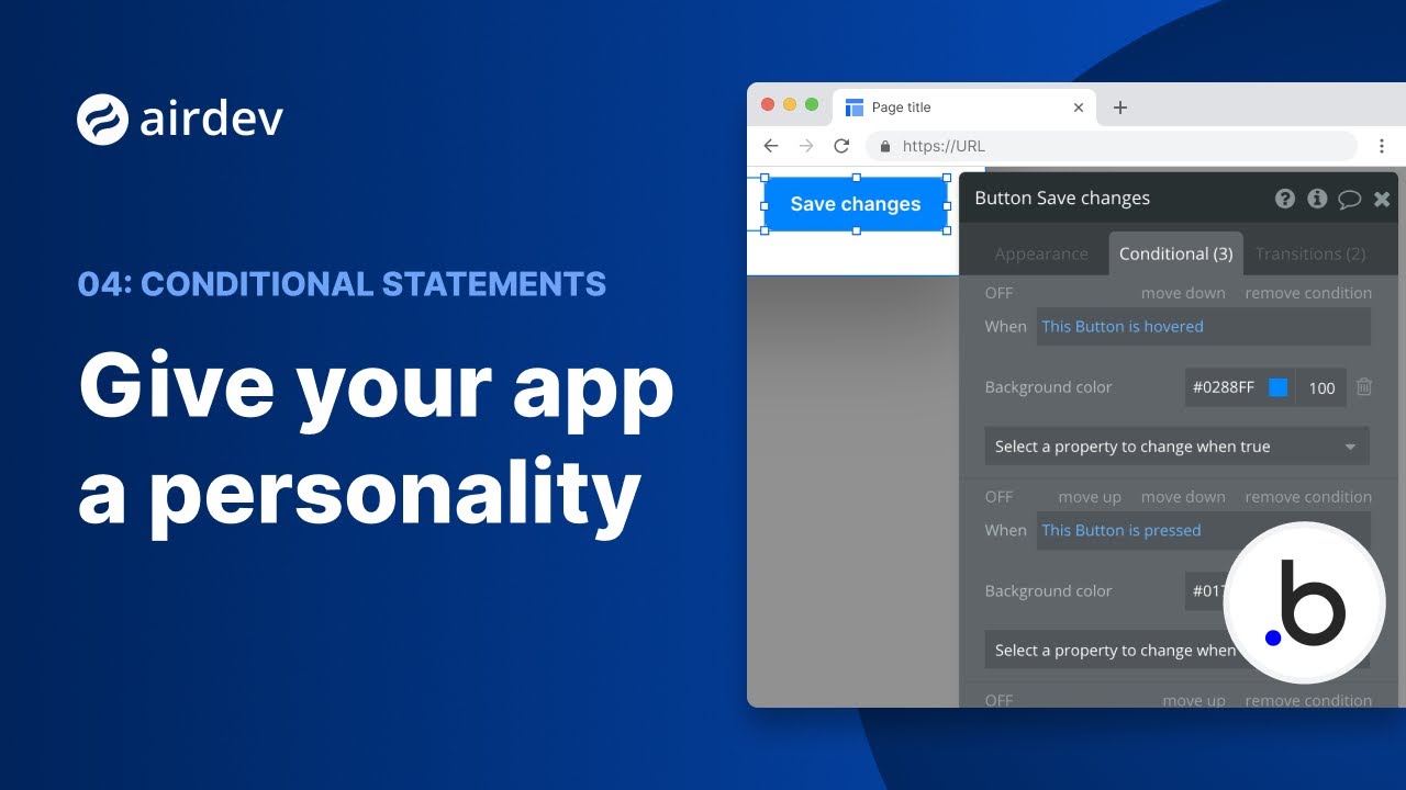Bubble.io for Beginners: Conditional statements [4/12]